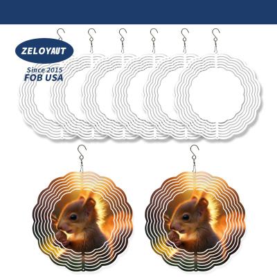 China ZELOYAUT 10-Inch Wind Spinners Sublimation Blanks for Garden Decor Circle Shape Ornaments as Gift for Families FOB USA Only for sale