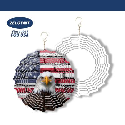 China Aluminum Sublimation Wind Spinner for Garden Decoration Outdoor Wind Spinner for Custom Printing DIY Hanging 8inch Spiral Chime for sale