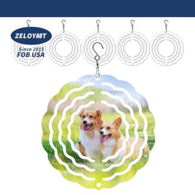 China ZELOYAUT 24H-shipping Customizable Sublimation Wholesale Wind Spinner Blanks 3Inch Aluminum Spinners - DIY for Home DecoR for sale