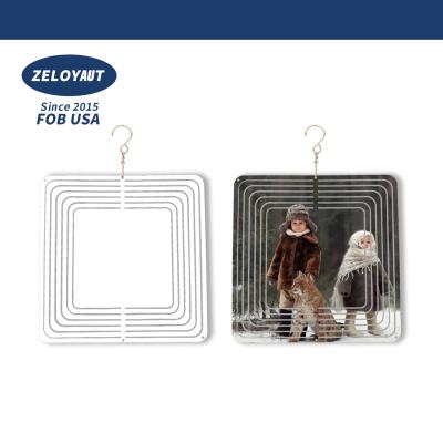 China Sublimation Wind Spinner Blanks Rectangle Shape Double Sides Printing Wind Spinners for Garden Decor for sale