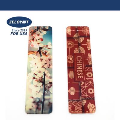 China ZELOYAUT Single Side Printing Blanks Custom Metal Bookmarks With Color Tassels Sublimation Aluminum Bookmark Blank Page Holders for sale