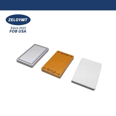 China Custom Square Heat Press Sublimation Metal Blanks Aluminum Sheets and Plastic Business Cards Novelty Gifts for sale