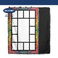 China F0B USA Sublimation Blanks Colorful and Leopard  Throw Blankets 100 Polyester and Velvet Blankets for Home Decorate for sale