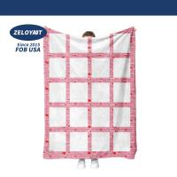 China Wholesale Customized 20 Panel Blanket with Photo Velvet Sublimation Blanket for Family Bed Sofa Soft Heat Press Throw Blanket for sale