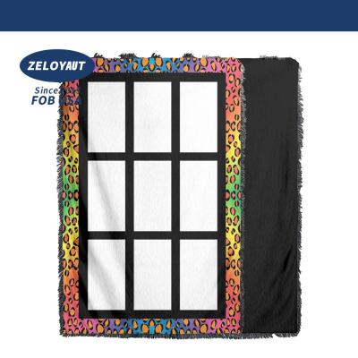 China ZELOYAUT Sublimation Blankets rainbow Leopard Print Blanket 100% Polyester Diy Single-sided Printed Bed Sofa Custom Blankets. for sale