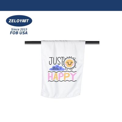 China ZELOYAUT 100% Cotton Soft White Sublimation Face Towel for Home Customized logo 5 Star Hotel Face Towels for Sublimation for sale