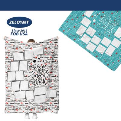 China ZELOYAUT Personalized Printed Blanket 100% Polyester Velvet Love Style Moon Panel Multiple Colors 50*60 Knitted Technique for sale