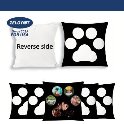 China ZELOYAUT 24H Shipping Custom Printing 40*40 and 45*45cm Short Plush Paw Pillow Case Blanks Sublimation Pet Paw Pillow Case for sale
