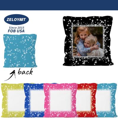 China ZELOYAUT Sublimation Blanks Colorful Star Seat Cushion Multiple Pillowcase with Comfort Short Plush Cushion Cover for Home Decor for sale