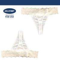 China ZELOYAUT  Sublimation Women Sexy Lace Panty Factory Wholesale T-back Transparent Mid Waist Underwear Sublimation Blanks for sale