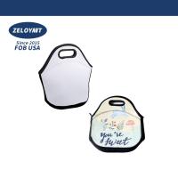China Wholesale Sublimation Lunch Bags Custom Insulated Lunch Box Bag for Adult Heat Press Neoprene  Lunch Bag for Kids School Gifts for sale