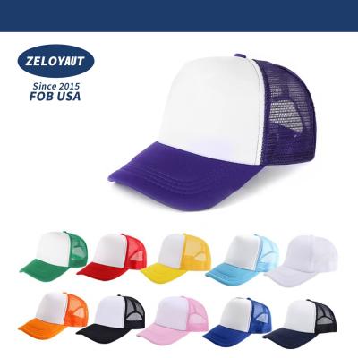 China Factory Wholesale Sublimation Blank Hot Sales Polyester Sublimation Mesh Trucker Hat Custom Personalized Promotional Gifts for sale