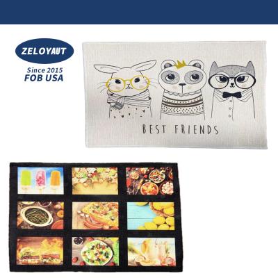 China Wholesale Sublimation Blanks Flax Placemat Personalized Custom Linen Mat logo Christmas Gift Decoration for sale