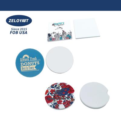 China Sublimation Ceramic Cup Coaster with Cork Round/Rectangle/Heart for Drink Cup Personalized Custom logo for Business Gifts for sale