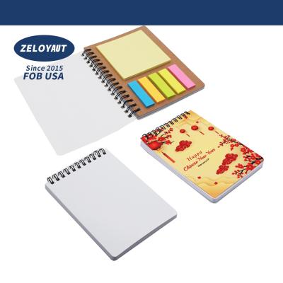 China Sublimation Blanks PET Cover A6 Spiral Notebook Lined Paper with Note Pad for Printing logo Customized Plastic Memo Pad for Kids for sale