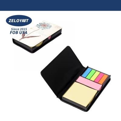 China Custom Design PU Cover Stationery Sticky Note Pad Holder Promotional Sublimation Mark 3D Desktop Printing Notepad Customizable for sale