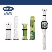 China Wholesale Luxury Customizable Apple Smart Watch Band Sublimation Leather Crafts with Animal Flower Reading Styles for sale