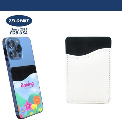 China ZELOYAUT Wholesale Sublimation Blank Promotion Business Gifts Pu Sublimation Phone Card Holder Custom logo Card Holder Wallet for sale