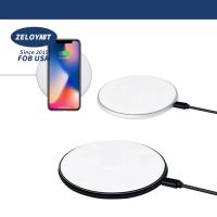 China ZELOYAUT Sublimation Wireless Charger Custom Logo 15W Super Fast Charging Pad DIY Sublimation Wireless Phone Charger Blanks for sale