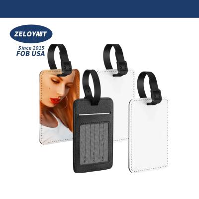 China ZELOYAUT Wholesales Sublimation Blanks High Hot Sales Sublimation Leather Tag Card case Luggage Custom Personalized Luggage Tag for sale