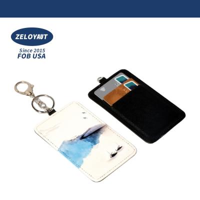 China Zeloyaut Sublimation Blank Wholesale PU Leather Business Card Holder Custom logo Printed Credit Card Holder Passport Holder for sale