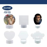 China ZElOYAUT Wholesale Sublimation Blanks Hot Sales Acrylic Sublimation Led Night Lights Custom Led Photo Frame Diy Home Decor Gifts for sale