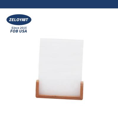 China ZELOYAUT Wholesale 8*6inch Acrylic Picture Frames Wooden Base Indoor Decoration Gift Rectangle Photo Holder Novelty Gifts for sale