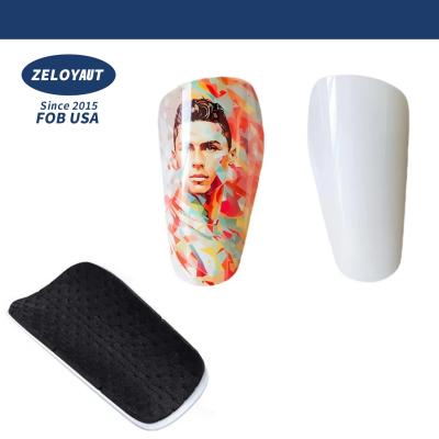 China Sublimation Mini Soccer Shin Guards Plastic Diy Custom Printing logo Football Equipment for sale
