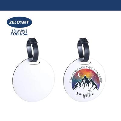 China ZELOYAUT Wholesales Sublimation Blank High Hot Sales Sublimation Leather Luggage Tag Custom Personalized Withe Luggage for sale