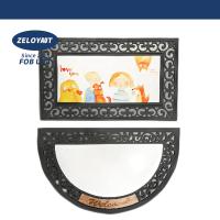 China ZELOYAUT Wholesale Rectangle Non-Slip Entry Door Foot Mat Inserts Sublimation Blank Outdoor Rubber Fabrics Novelty Gifts for sale