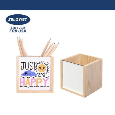 China Wholesale Custom MDF Photo Frame Pen Boxes for Students Sublimation DIY Stationery Promotional & Business Gifts for sale