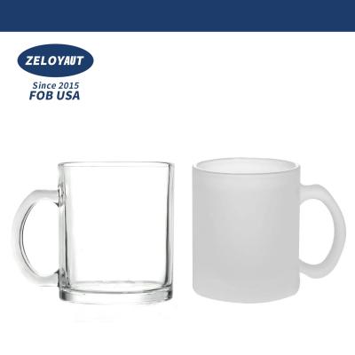 China Factory Direct 11oz Frosted Glass Cup for Sublimation Personalized 11oz Mug for Promotional & Business Gifts for sale