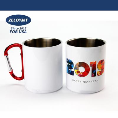 China Direct Factory Sale Stainless Steel Sublimation Mug with Gradient Design Red Handle for Promotional & Business Gifts for sale