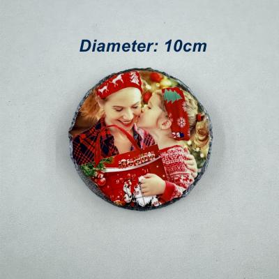 China In Stock, Round 10cm Diameter Sublimation Rock Slate Custom Printing and Personalized Gifts, Glossy&Matte Finish Available for sale
