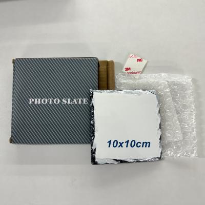 China In Stock, Square 10x10cm Sublimation Rock Slate Custom Printing and Personalized Gifts, Glossy&Matte Finish Available for sale