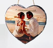 China In Stock, Hanging Love Shape 20x20cm Sublimation Rock Slate Custom Printing and Personalized Gifts, Glossy&Matte Finish Available for sale