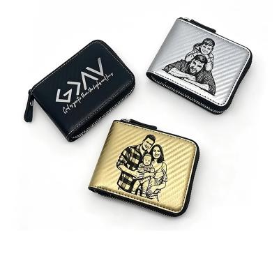 China Blank Laser Engravable Vegan PU Leather Pocket Wallet & Card Case for sale