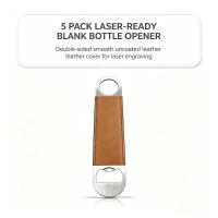 China Blank Laser Engravable Vegan PU Leather Stainless Bottle Opener, Double sides customizable, laserable blanks for CO2 laser & DIY engraving projects for sale