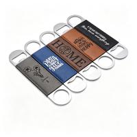 China Blank Laser Engravable Vegan PU Leather Stainless Bottle Opener, Double sides customizable, laserable blanks for CO2 laser & DIY engraving projects for sale