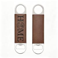 China Blank Laser Engravable Vegan PU Leather Stainless Bottle Opener, Double sides customizable, laserable blanks for CO2 laser & DIY engraving projects for sale
