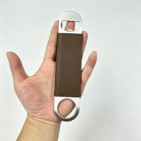 China Blank Laser Engravable Vegan PU Leather Stainless Bottle Opener, Double sides customizable, laserable blanks for CO2 laser & DIY engraving projects for sale