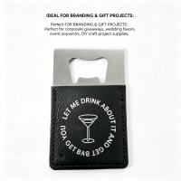 China Blank Laser Engravable Vegan PU Leather Stainless Bottle Opener, Double sides customizable, laserable blanks for CO2 laser & DIY engraving projects for sale