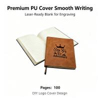 China A5 Blank Laser Engravable PU Leatherette Notebook Journal Diary, Laserable cover, ideal craft blanks for corporate promotional presents, school and office DIY engraving projects for sale