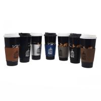 China Blank Laser Engraving PU Leather Coffee Cup Sleeve, Heat Insulated Reusable Leather Cup Holder for DIY Custom Logo Text, Tumbler Coffee Cup Wrap for Crafts Wedding Gifts for sale
