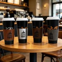 China Blank Laser Engraving PU Leather Coffee Cup Sleeve, Heat Insulated Reusable Leather Cup Holder for DIY Custom Logo Text, Tumbler Coffee Cup Wrap for Crafts Wedding Gifts for sale