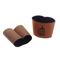 China Blank Laser Engraving PU Leather Coffee Cup Sleeve, Heat Insulated Reusable Leather Cup Holder for DIY Custom Logo Text, Tumbler Coffee Cup Wrap for Crafts Wedding Gifts for sale