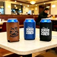 China Blank Laser Engraving PU Leather Can Cooler, Laserable Faux Leather Cola Sleeve for 12oz &Slim Cans, DIY Engraved Drink Holder, Personalized for BBQ Camping Wedding for sale
