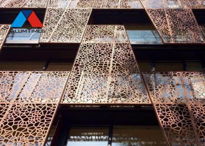 China Fluorocarbon Spraying Perforated Aluminium Facade Panel CNC Carving Laser Cut 2mm for sale
