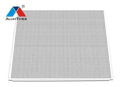 China White Perforated Lay In Acoustical Ceiling Tile Panels 600x600mm Round Hole 3.0mm Aluminum for sale