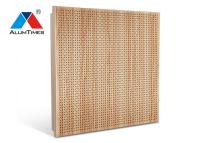 China Leaf Shaped Aluminum Perforated Ceiling Wooden Color Acoustic False Ceiling Tiles 600x600mm for sale